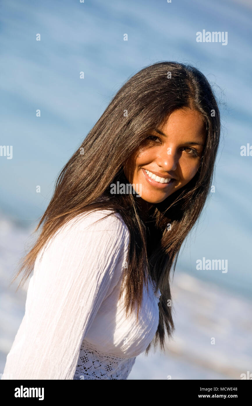 Healthy, happy girl smiles at Makena, Maui, Hawaii Stock Photo - Alamy