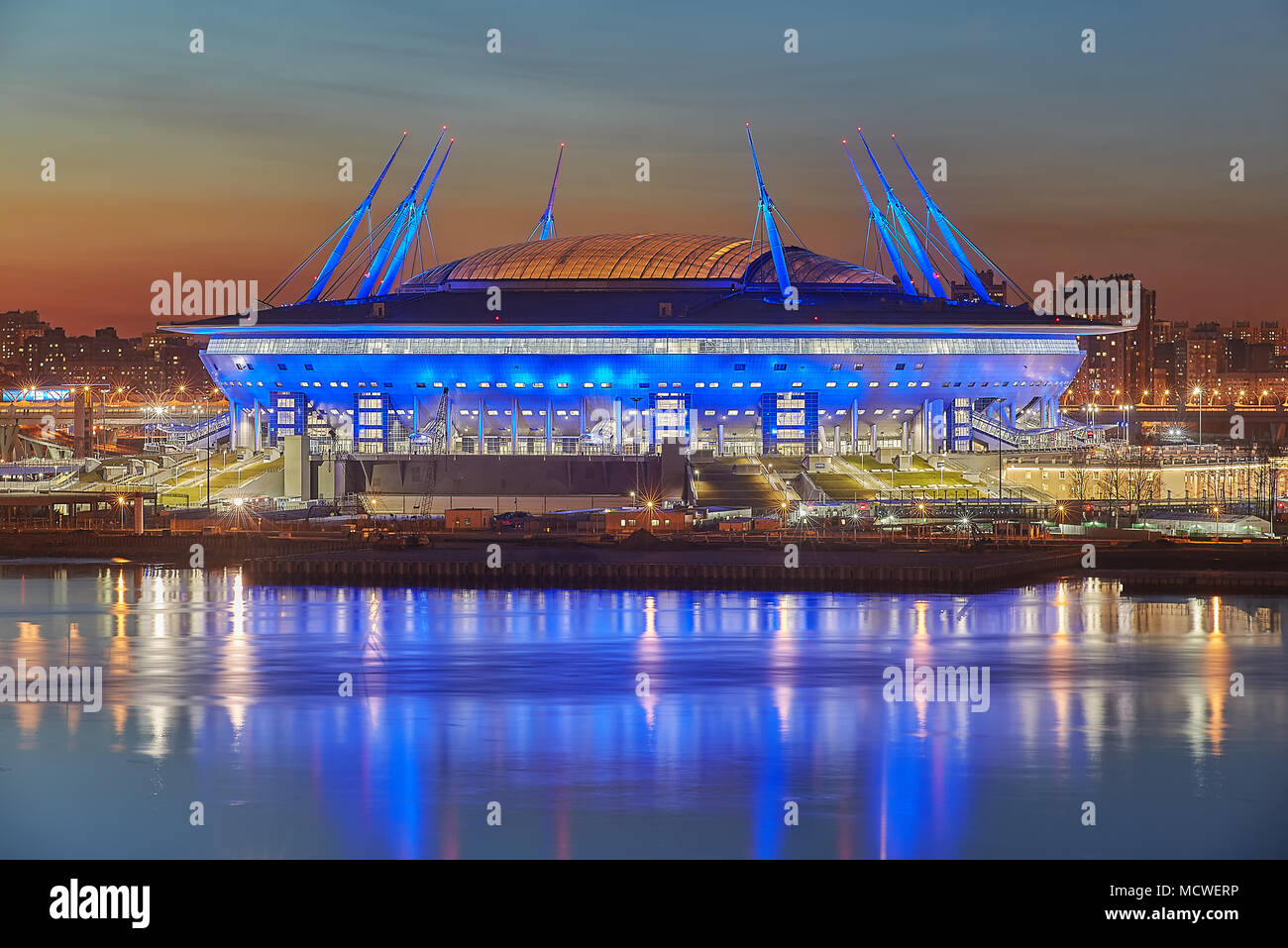 St. Petersburg, Russia - April 13, 2018: Zenit Arena Stadium built to ...