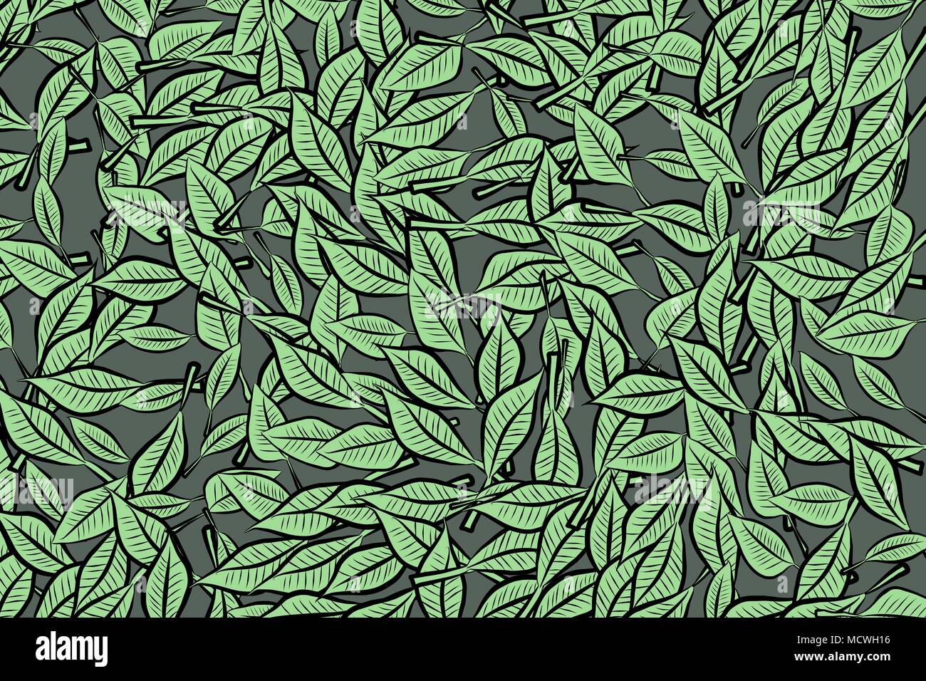Conceptual background leaves drawing pattern for design. Style of ...