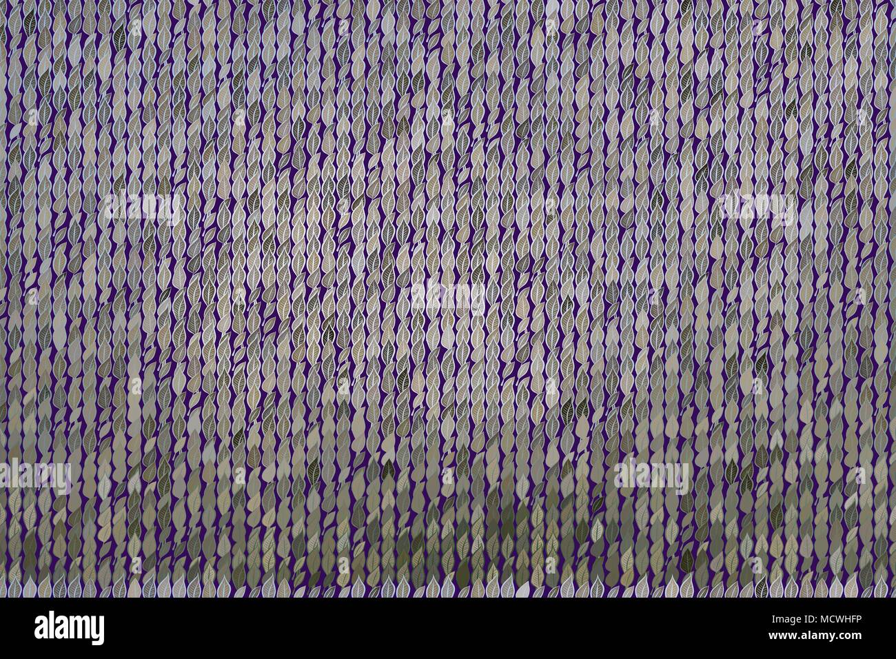 Abstract Background With Shape Of Leaves Drawing Pattern Style Of Mosaic Or Tile Vector