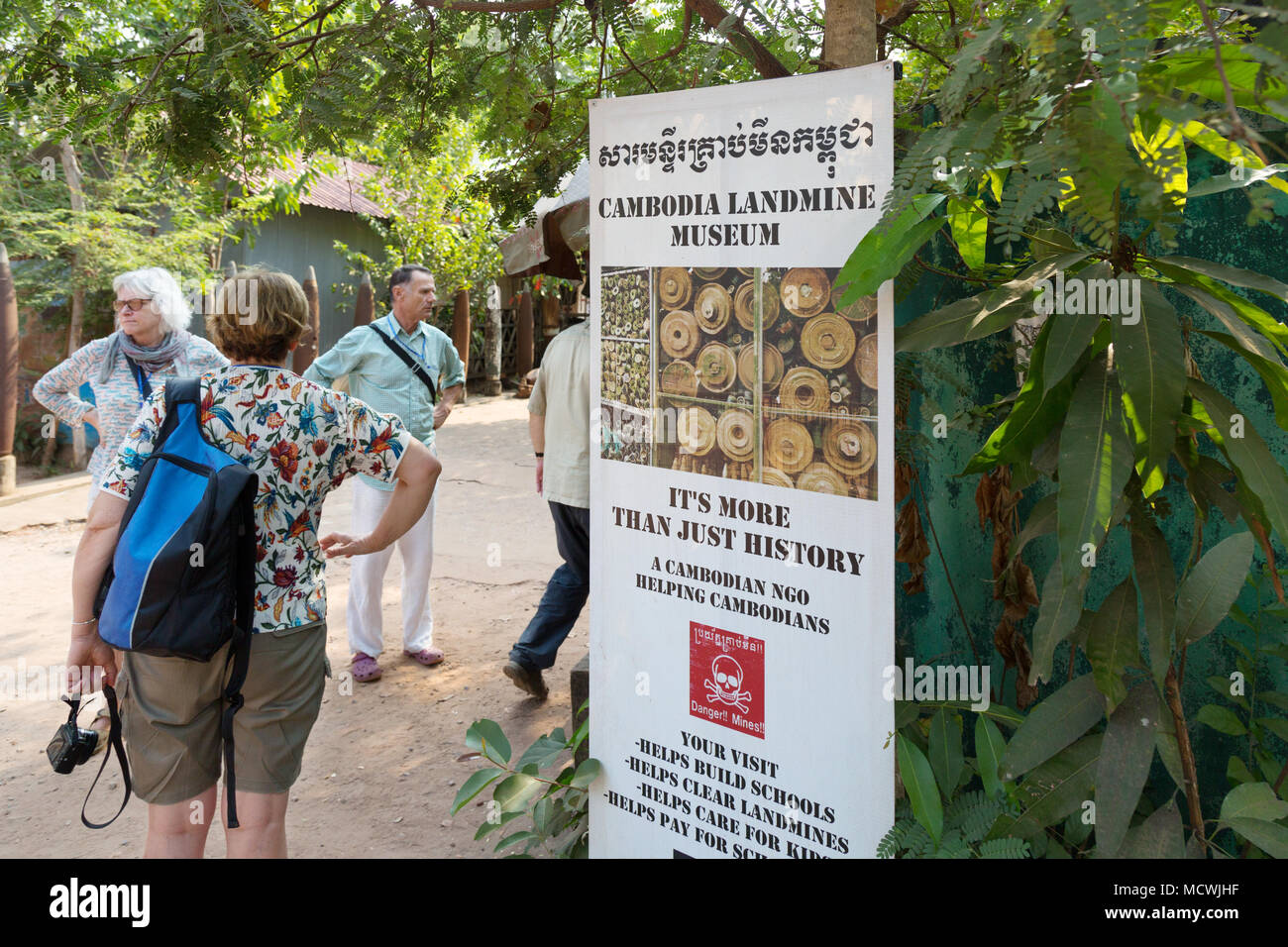 Cambodia landmine Museum - tourists at the Landmine Museum learning ...