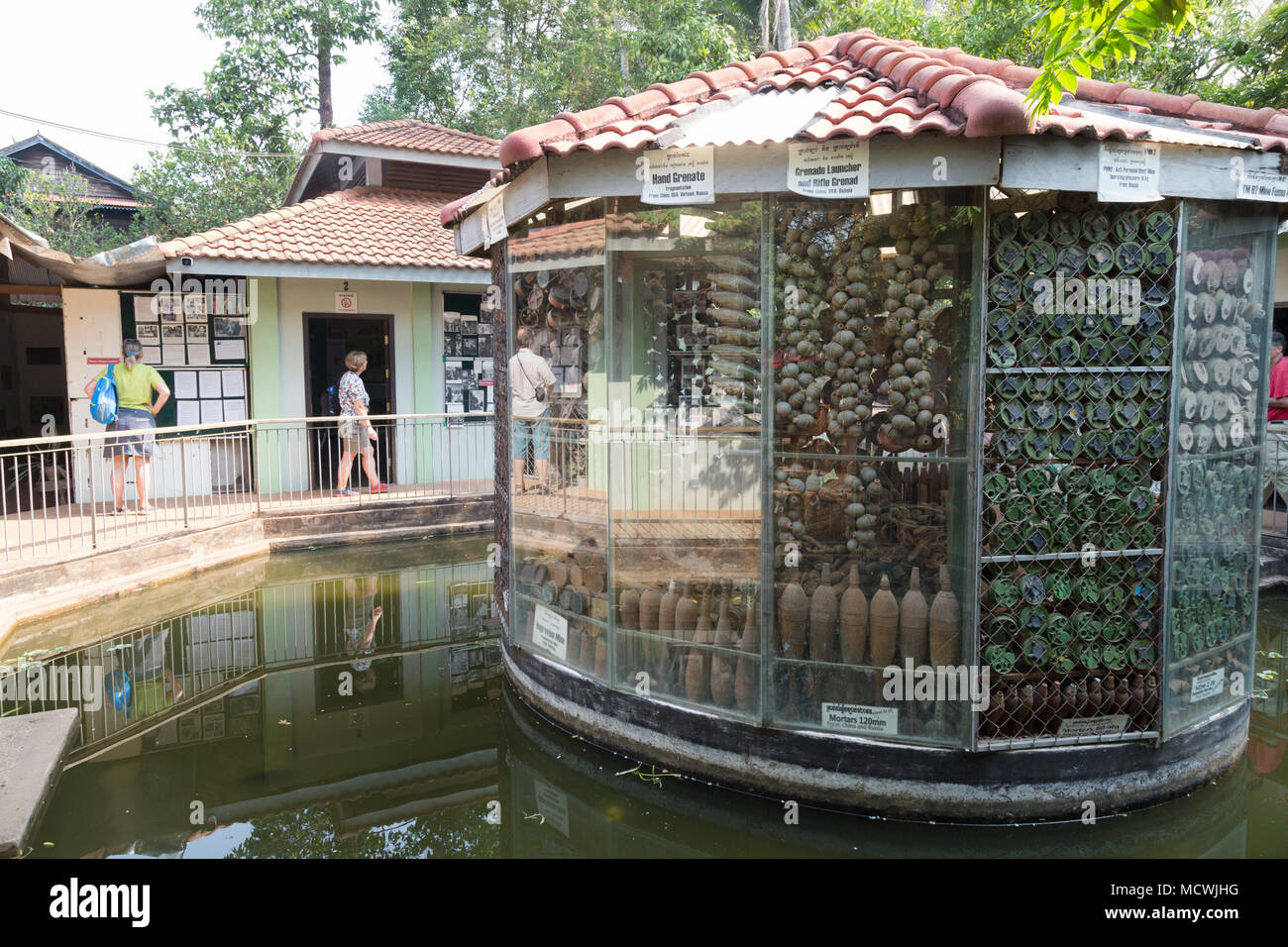 Cambodia landmine Museum - tourists at the Landmine Museum learning ...
