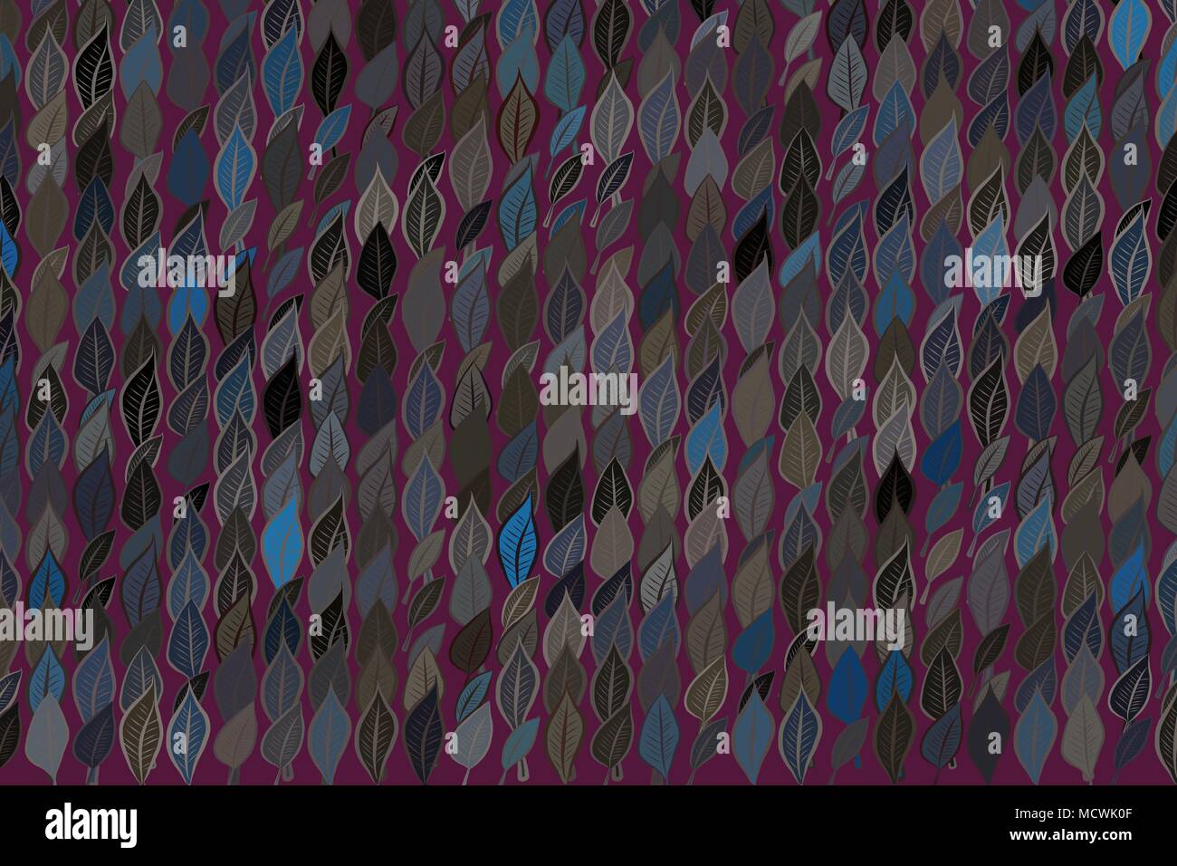 Abstract Background With Shape Of Leaves Drawing Pattern Style Of Mosaic Or Tile Vector