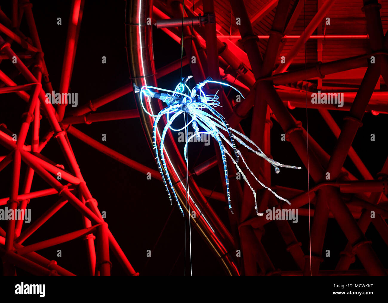 EDITORIAL USE ONLY A performer from Arcadia's immersive Metamorphosis ...