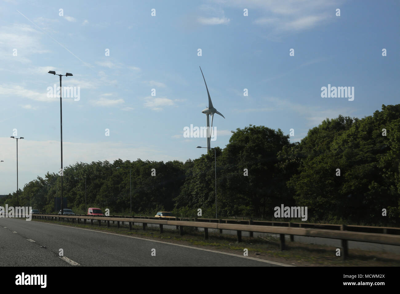 Wind Turbine By The M4 Motorway England Stock Photo - Alamy