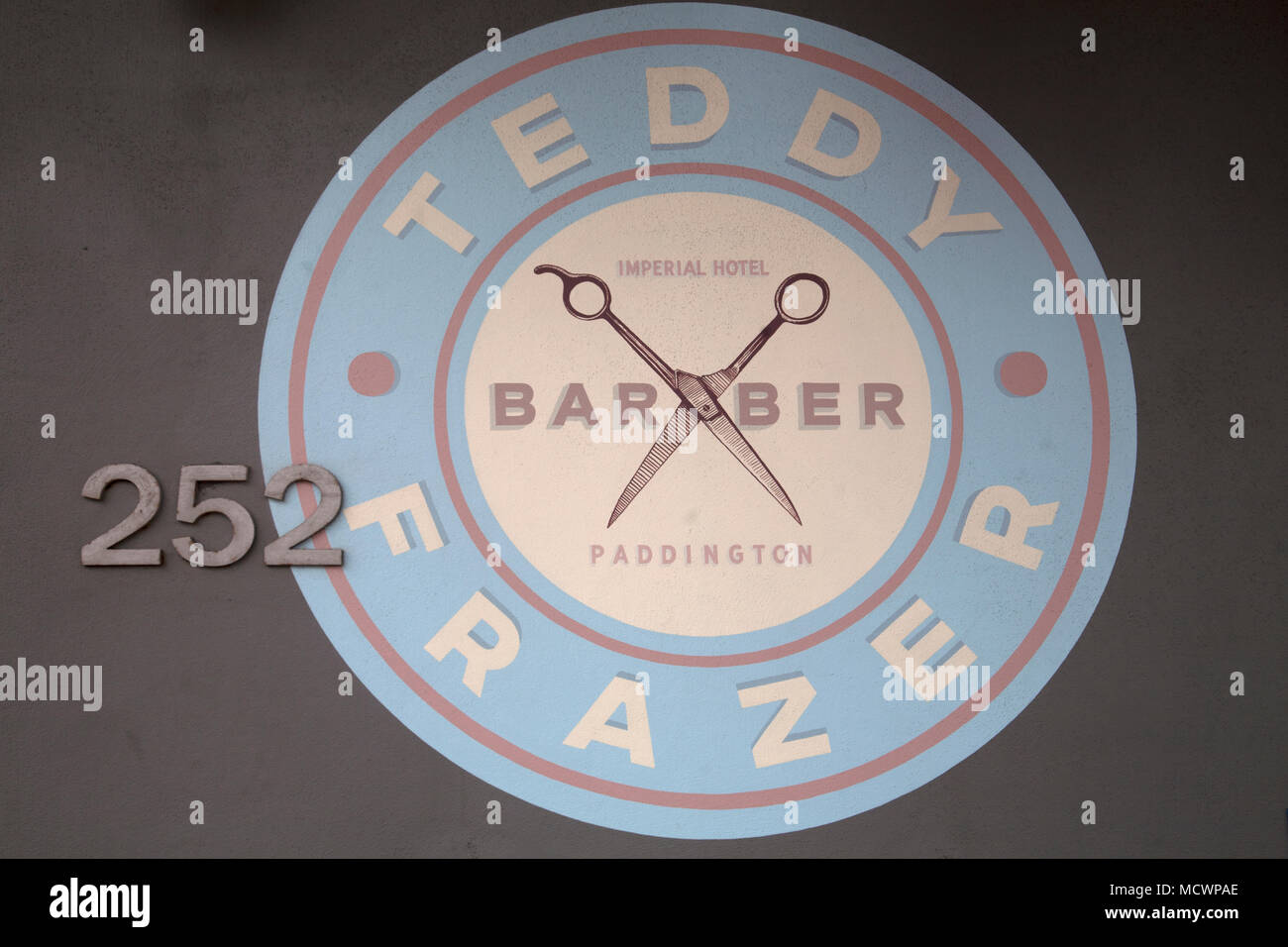 name plate advertising teddy frazer barber imperial hotel oxford street ...