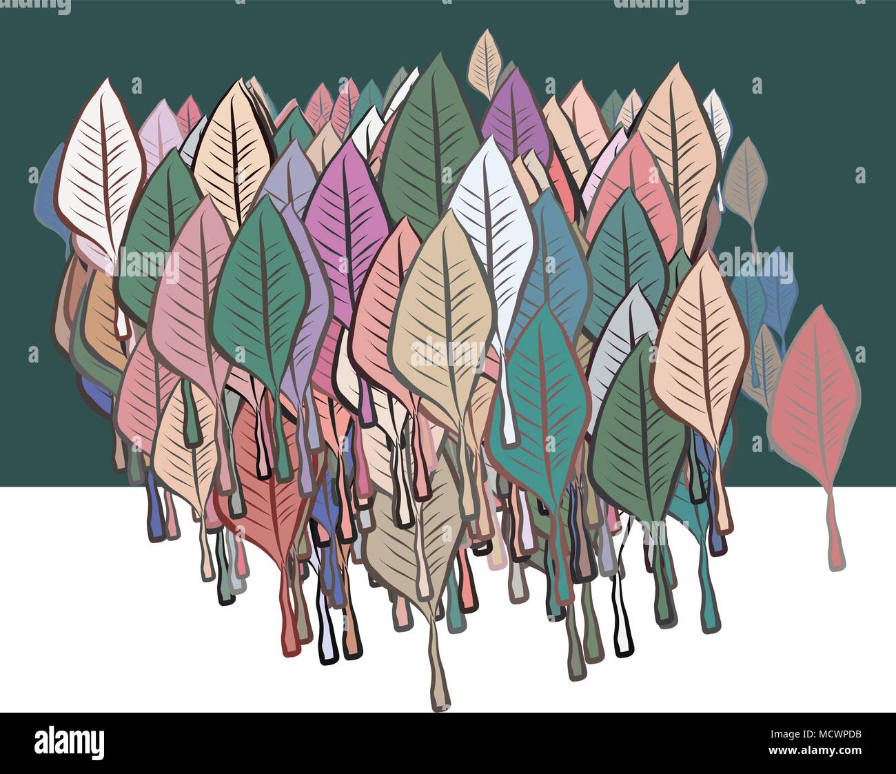 Background abstract leaves drawing pattern for design. Vector ...