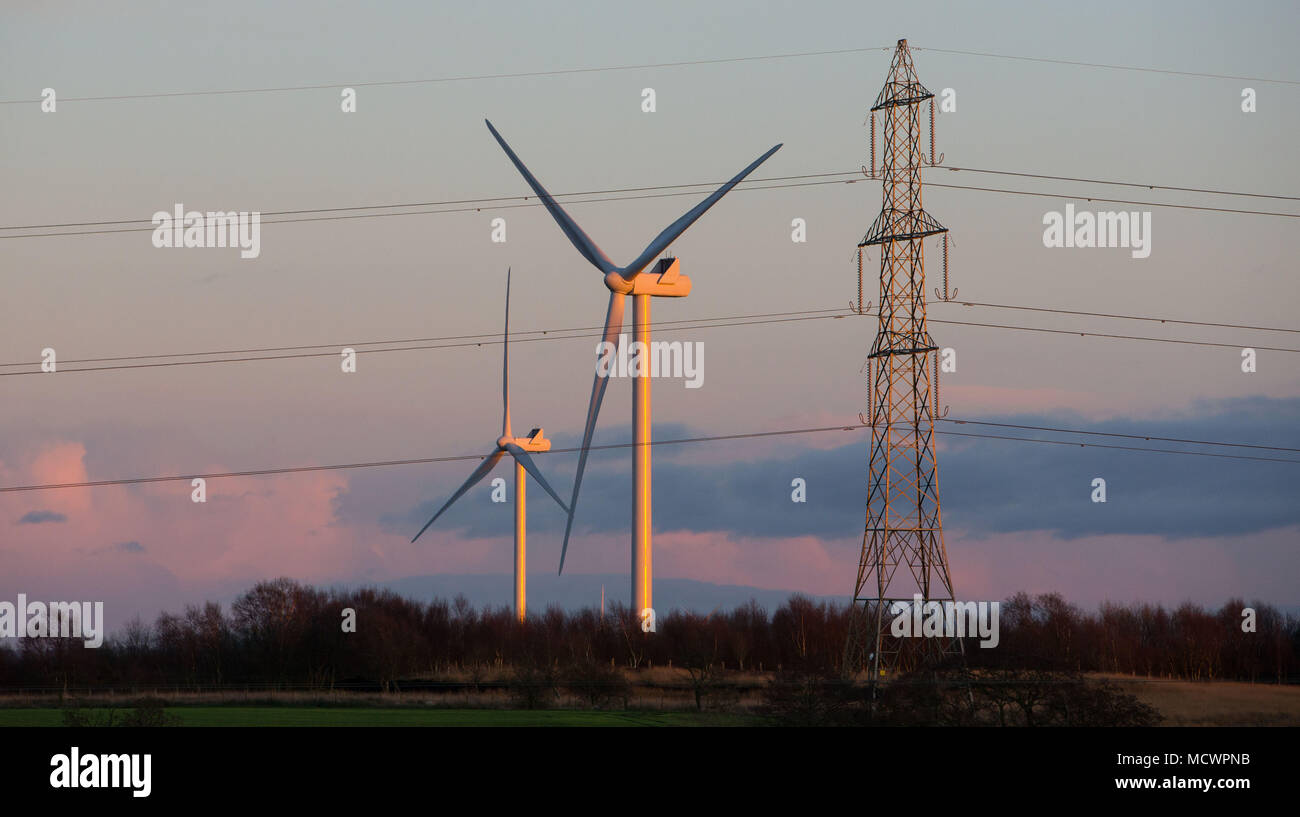 Powered by wind turbines hi-res stock photography and images - Alamy