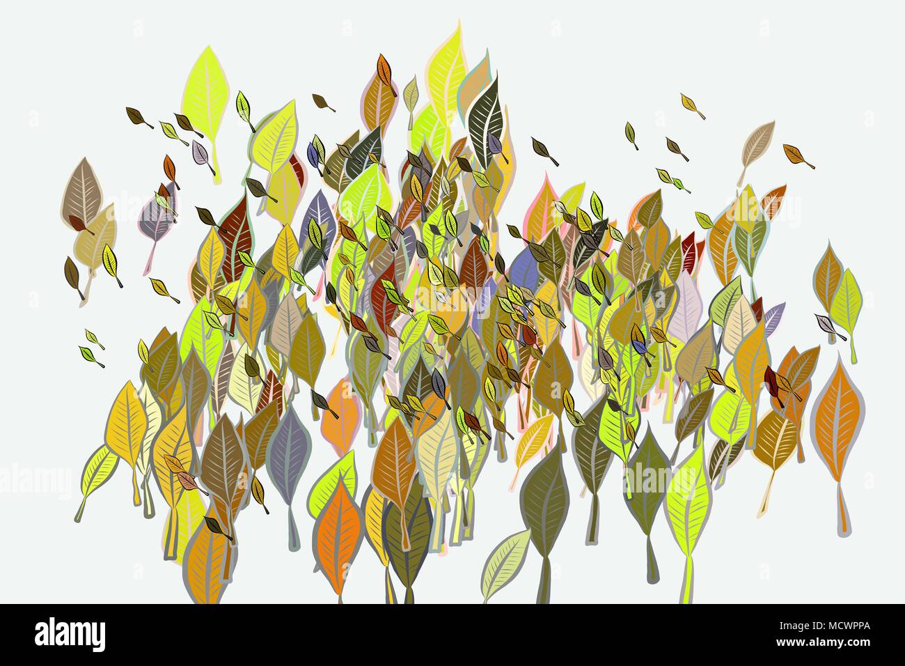 Modern geometrical leaves drawing background pattern abstract. Vector ...