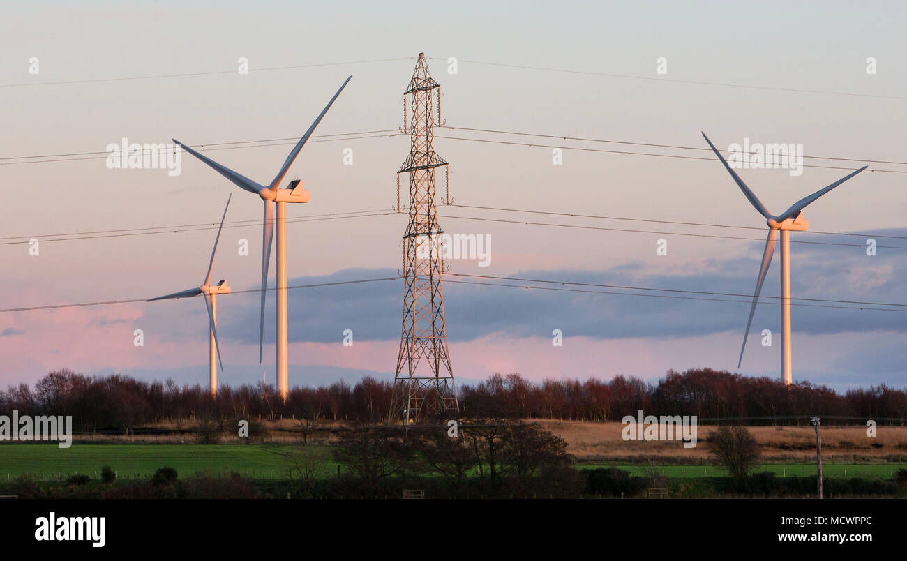 Wind turbine and pylon hi-res stock photography and images - Alamy