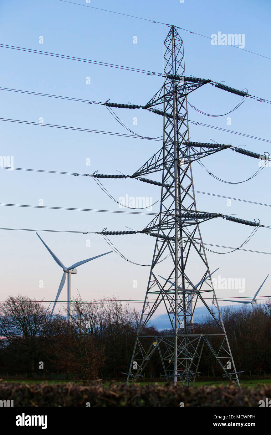 High Voltage Pylon Wind Turbines High Resolution Stock Photography and ...