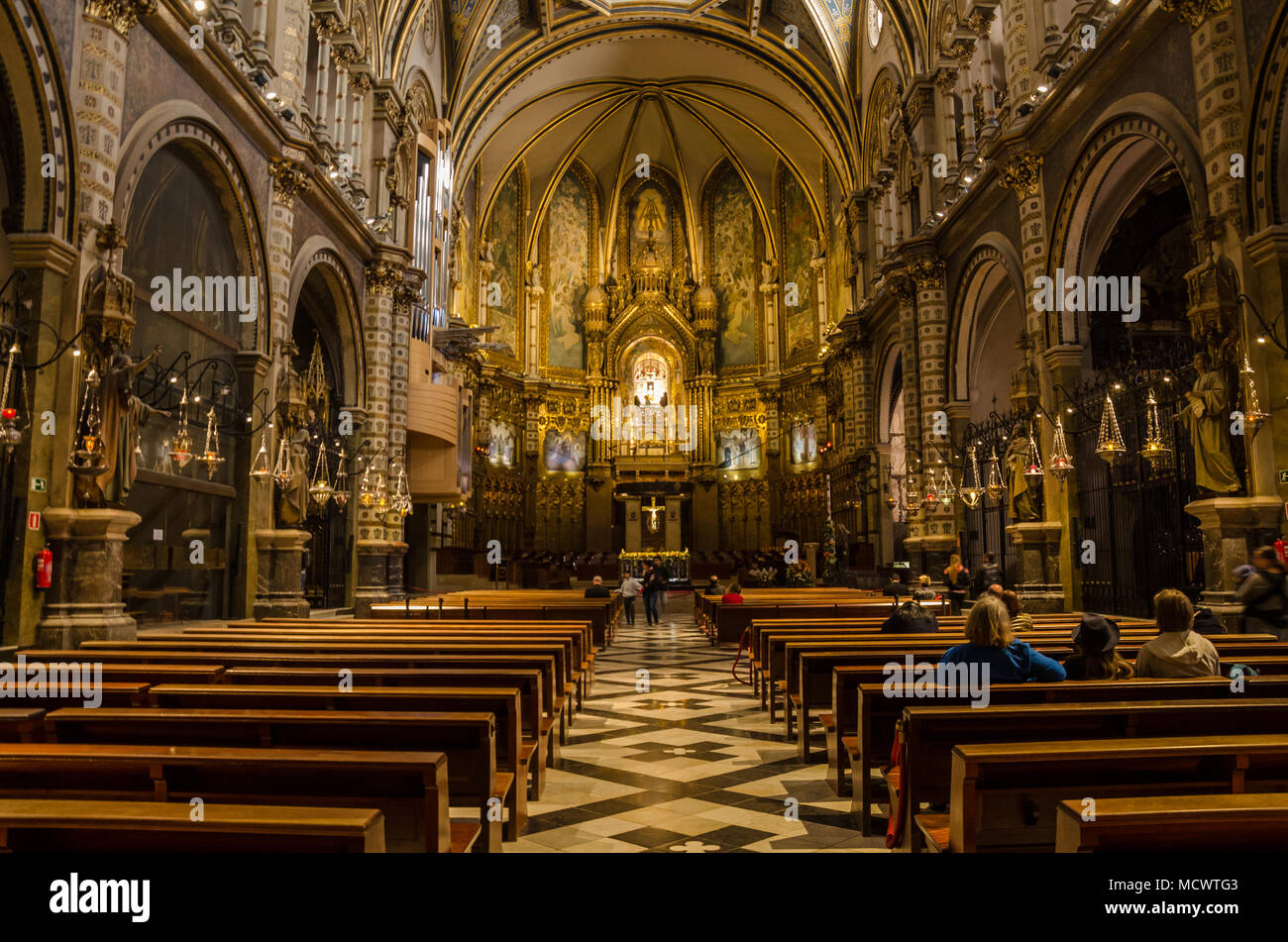 Basilica of montserrat vaulted ceiling hi-res stock photography and ...
