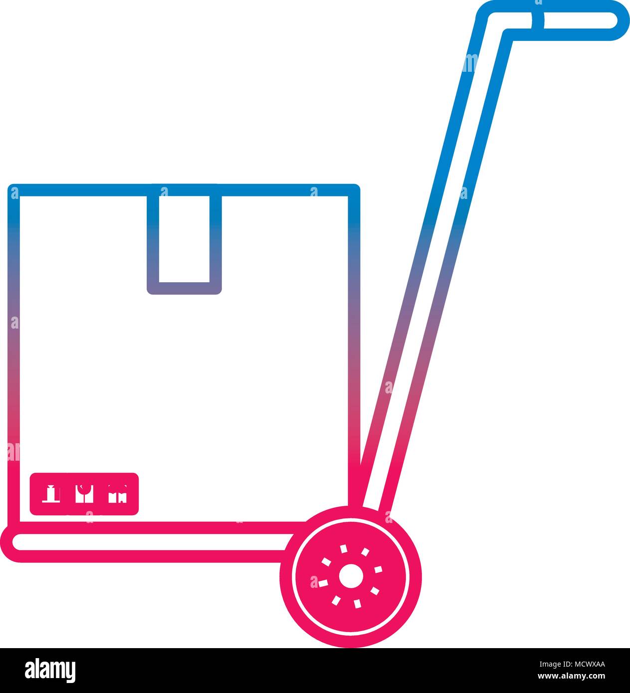 degraded line platform trolleys with delivery box package Stock Vector ...