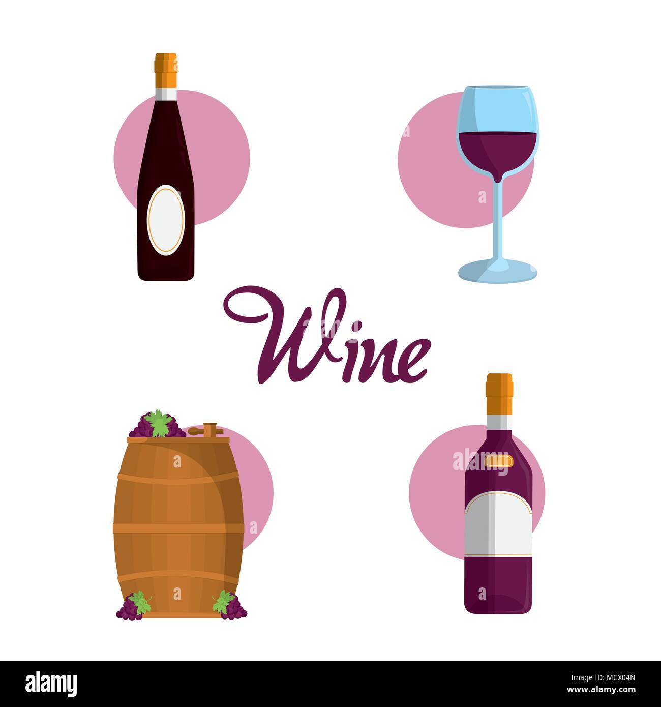 Wine round icons Stock Vector Image & Art - Alamy
