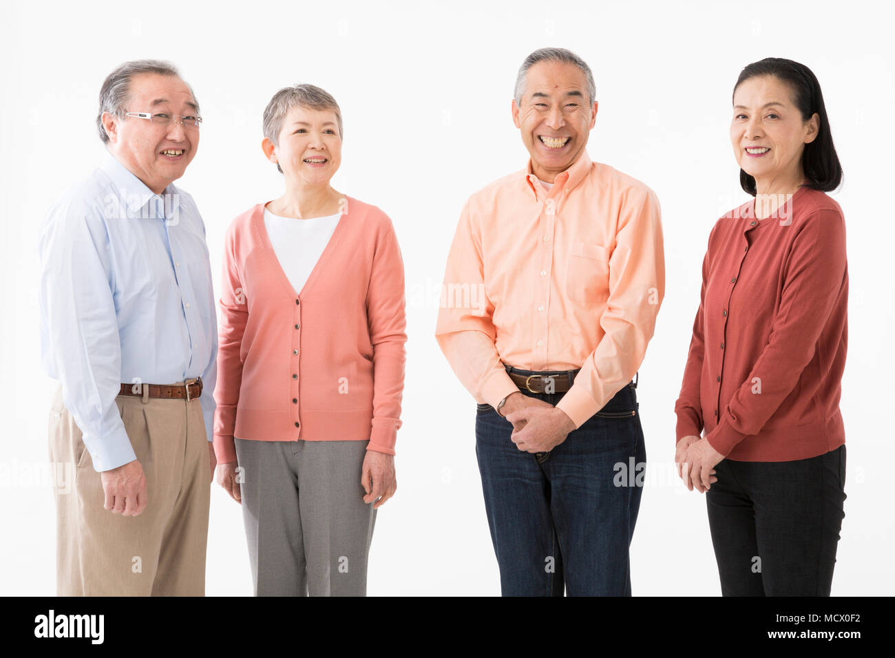 Four senior men and women Stock Photo - Alamy