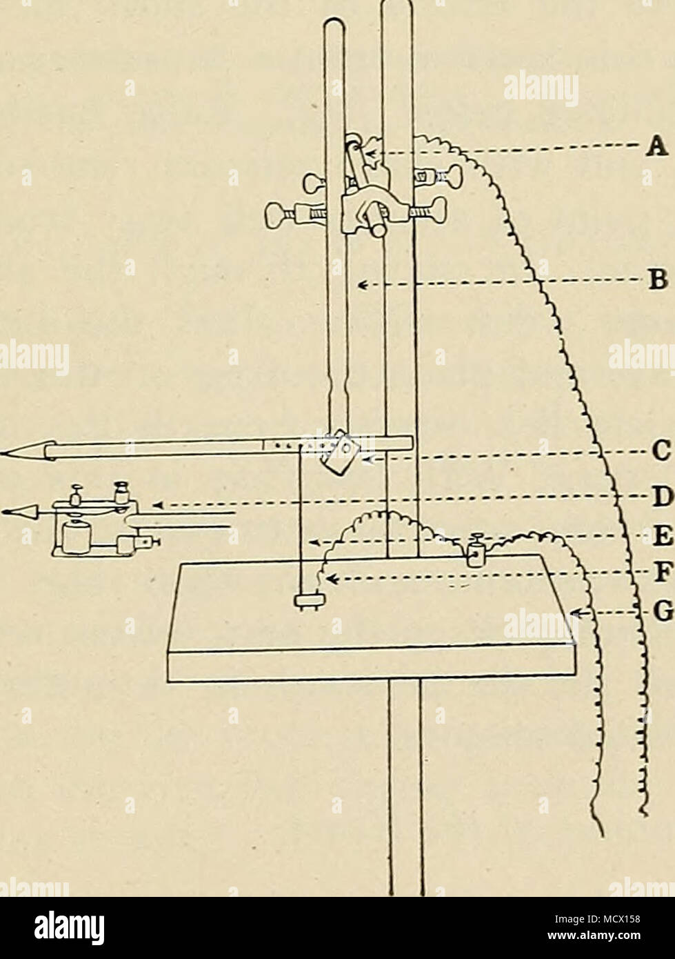 . Fig. 12. Apparatus for recording the beat of a frog's heart. A ...