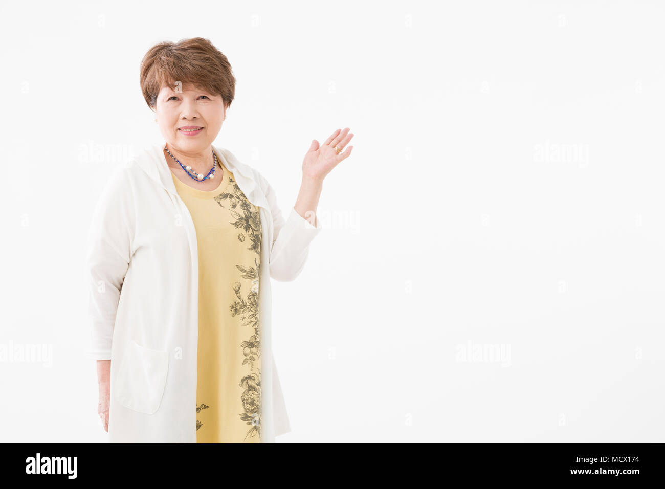 Elderly woman showing no hi-res stock photography and images - Alamy