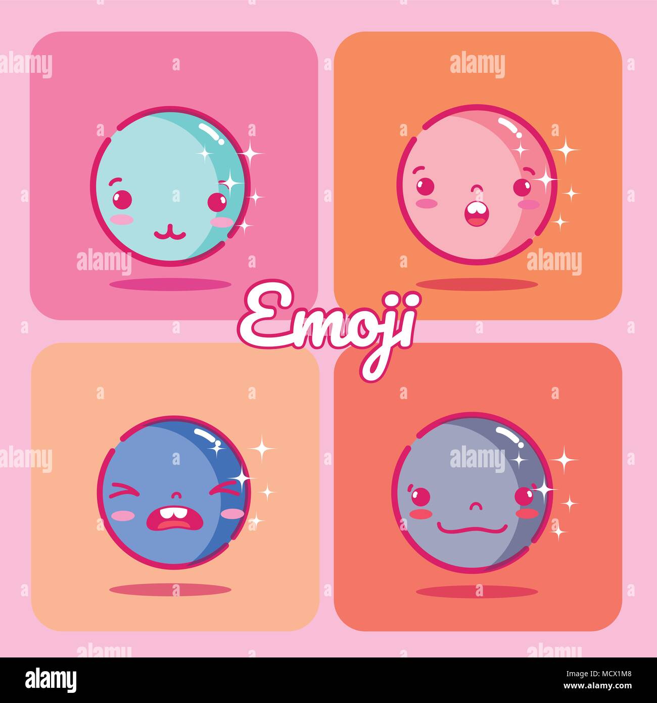 Set of cute emojis Stock Vector Image & Art - Alamy