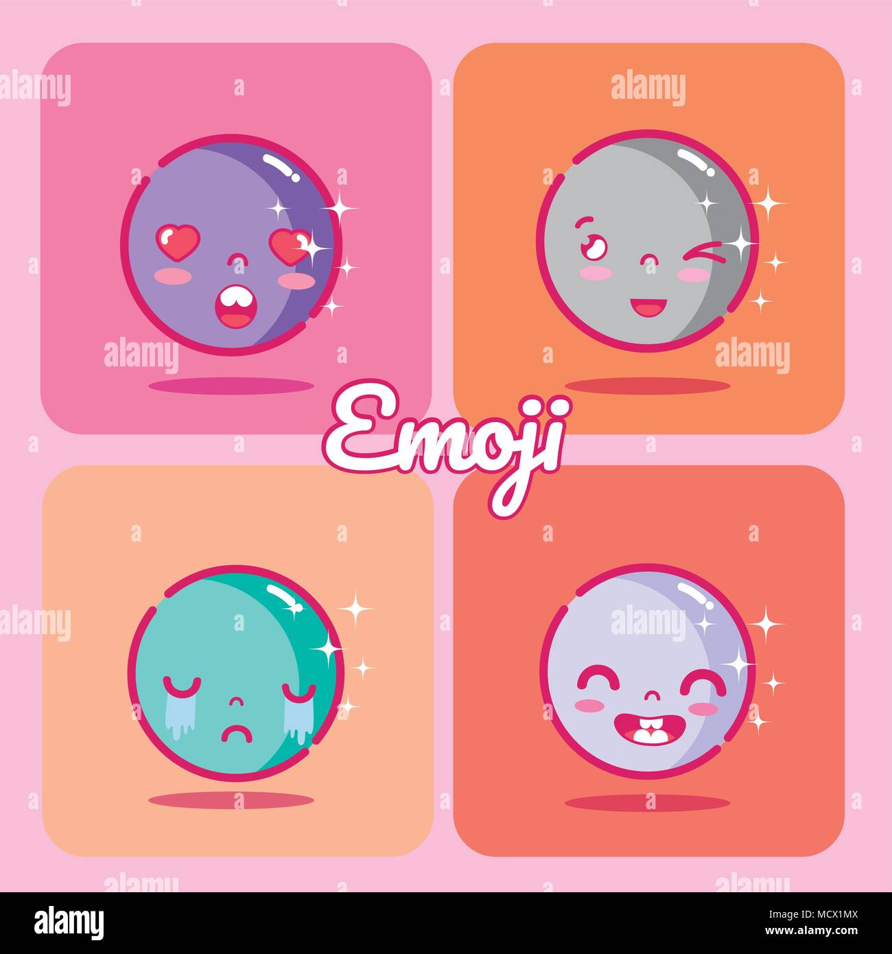Set of cute emojis Stock Vector Image & Art - Alamy