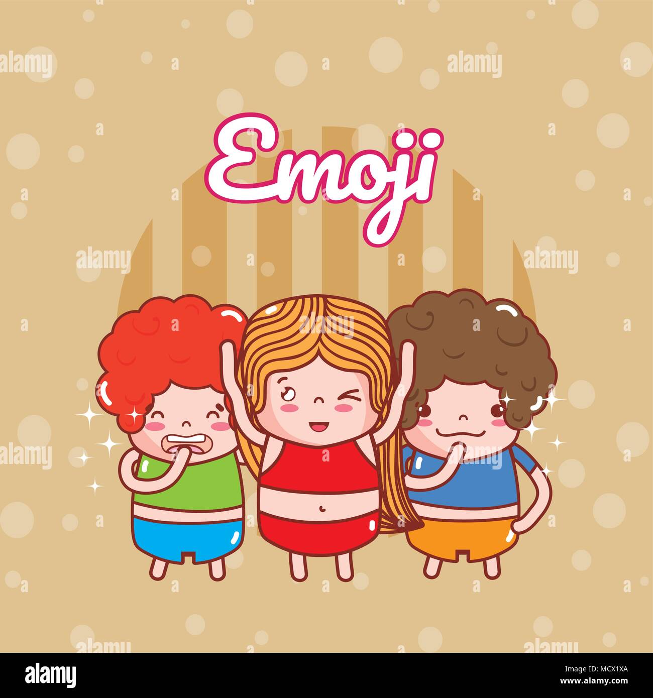 Cute kids emojis Stock Vector Image & Art - Alamy