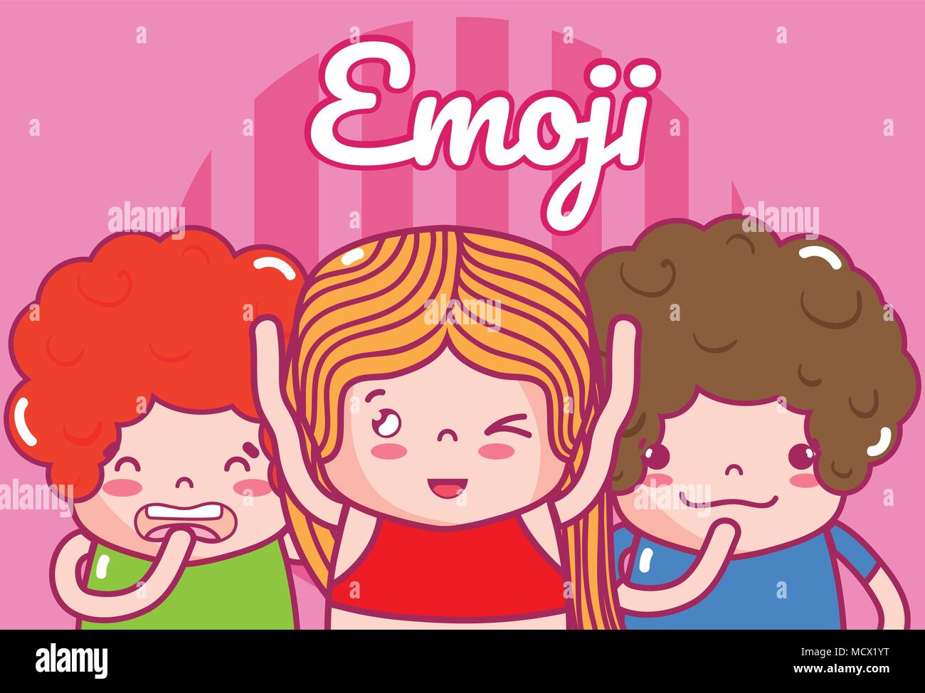 Cute kids emojis Stock Vector Image & Art - Alamy