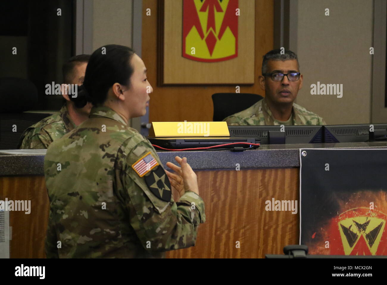 Maj. Sunny Kuehl, 35th Air Defense Artillery S2 officer in charge ...