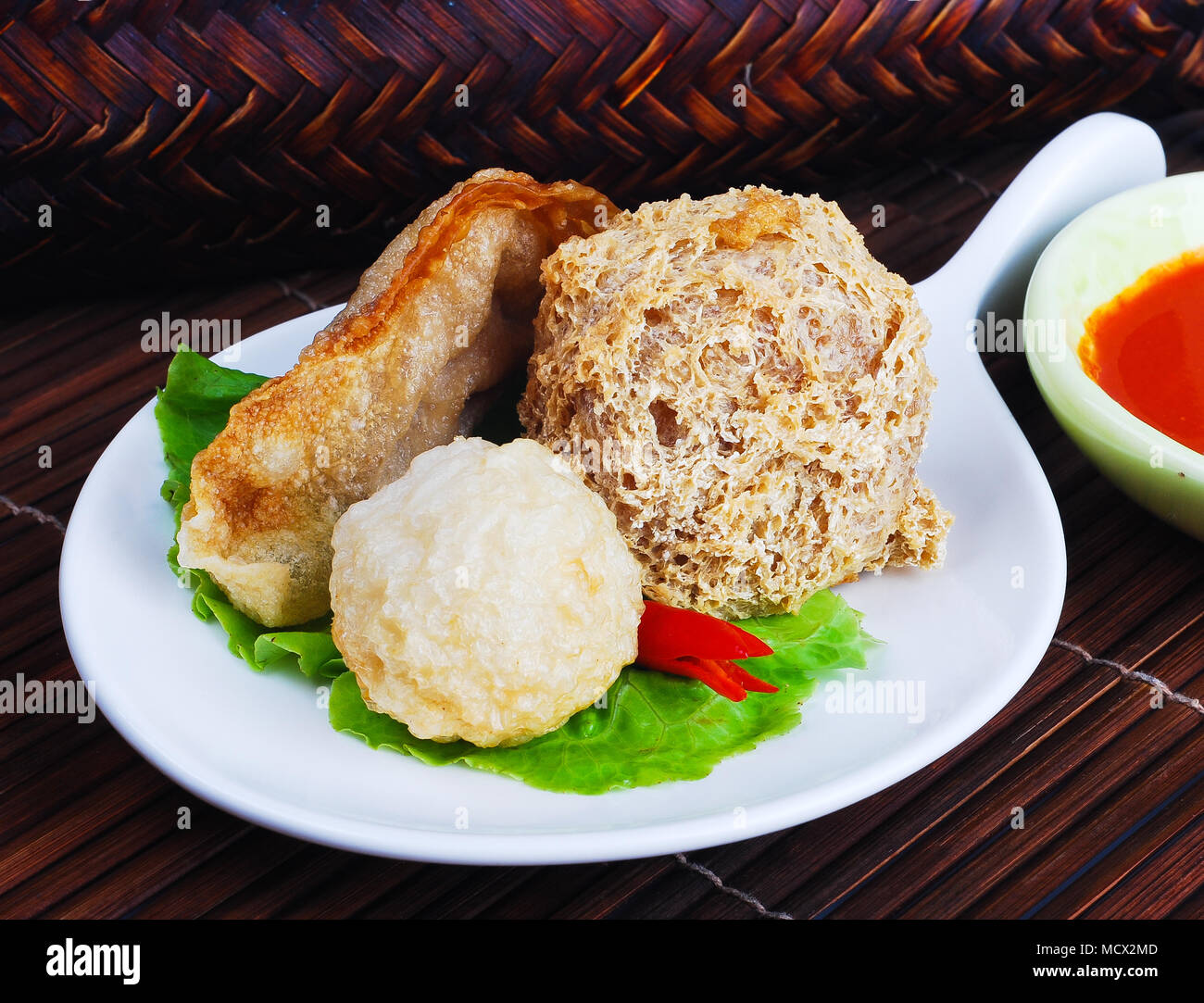 Yong Tau Fu. delicious Asian Chinese cuisine of fish paste stuffed ...