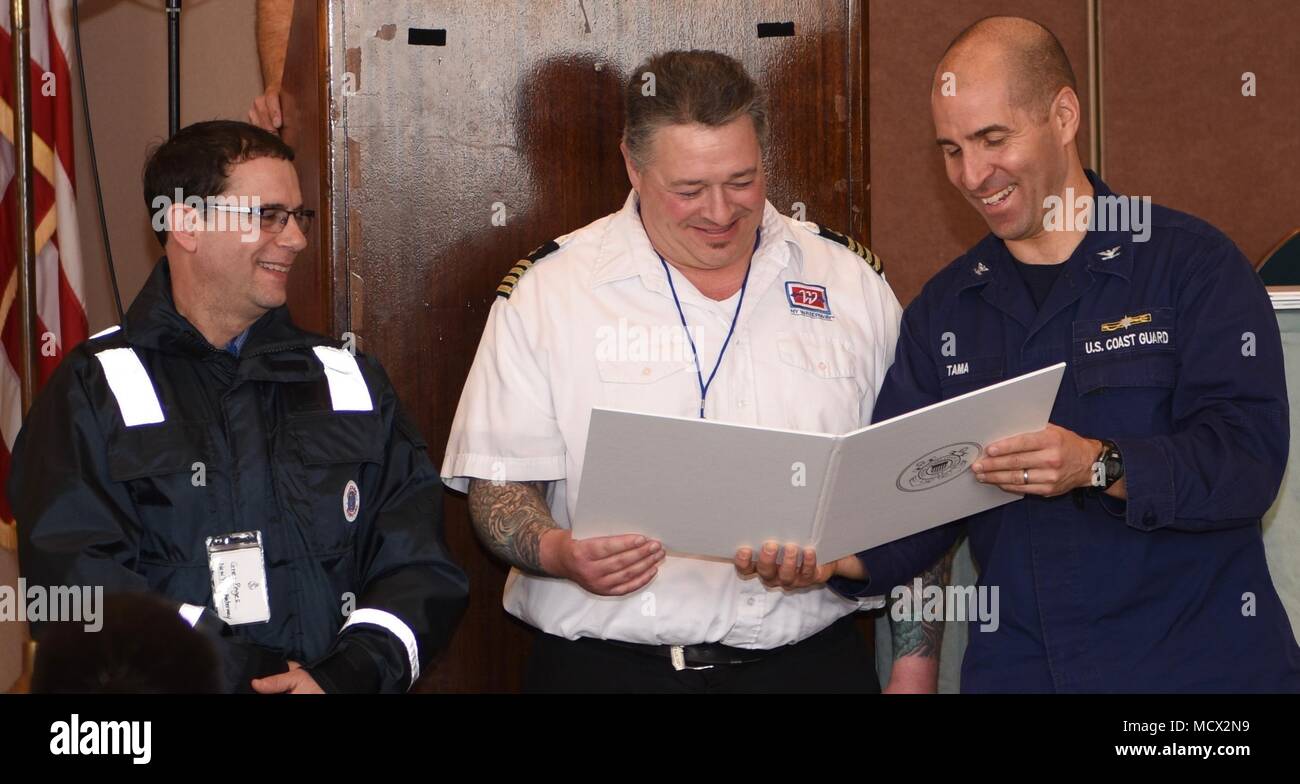 NEW YORK - (From right to left) Capt. Jason Tama, deputy, Coast Guard ...
