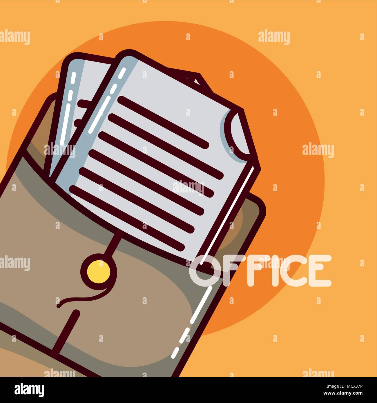 Envelope with documents office element Stock Vector Image & Art - Alamy