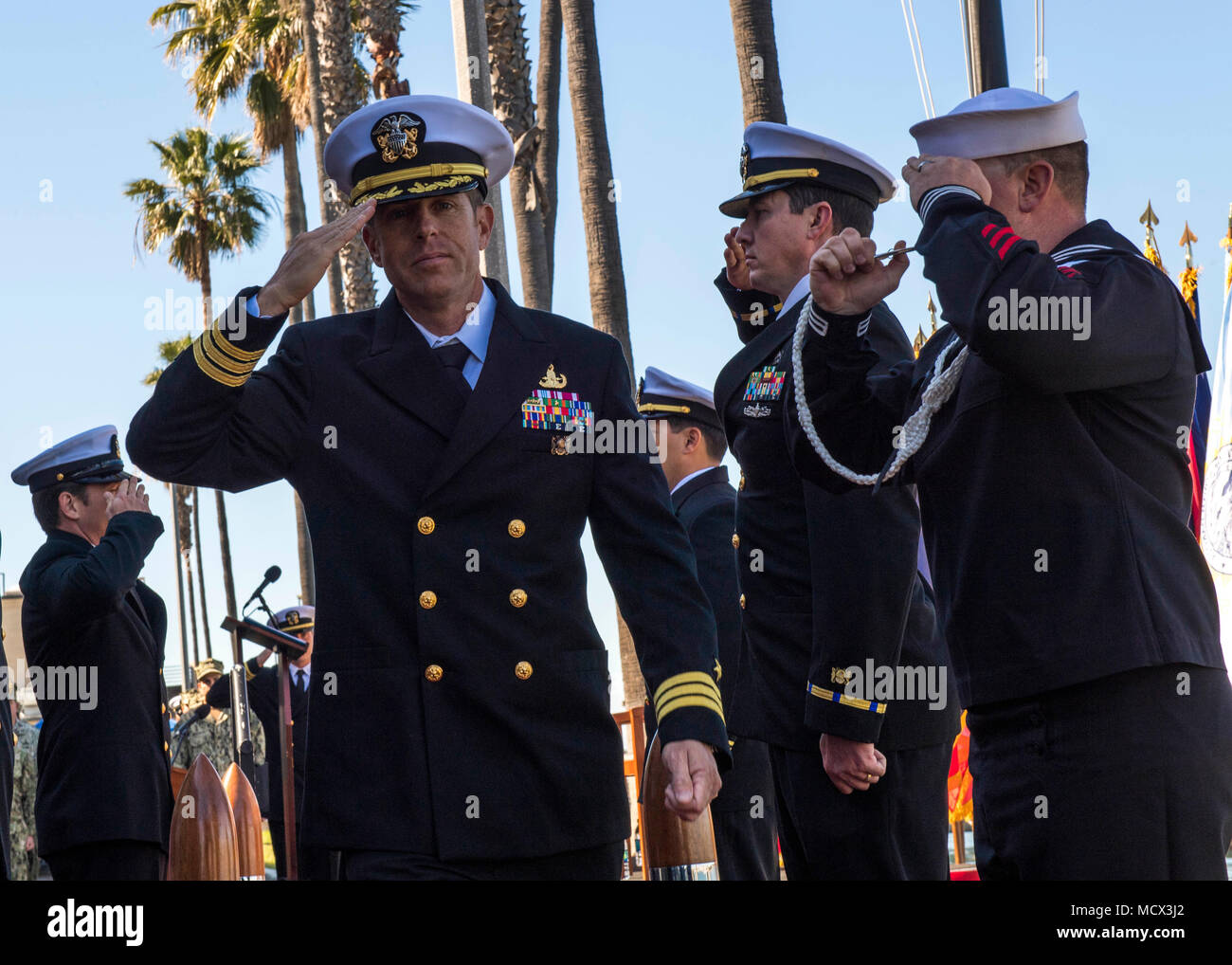 180302-N-MZ078-0291 SAN DIEGO (March 2, 2018) Cmdr. Geoffrey Townsend ...