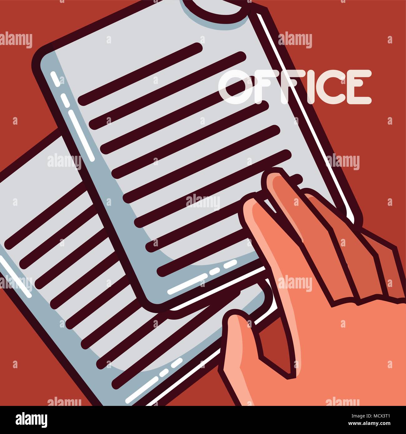 Documents and sheets office element Stock Vector Image & Art - Alamy
