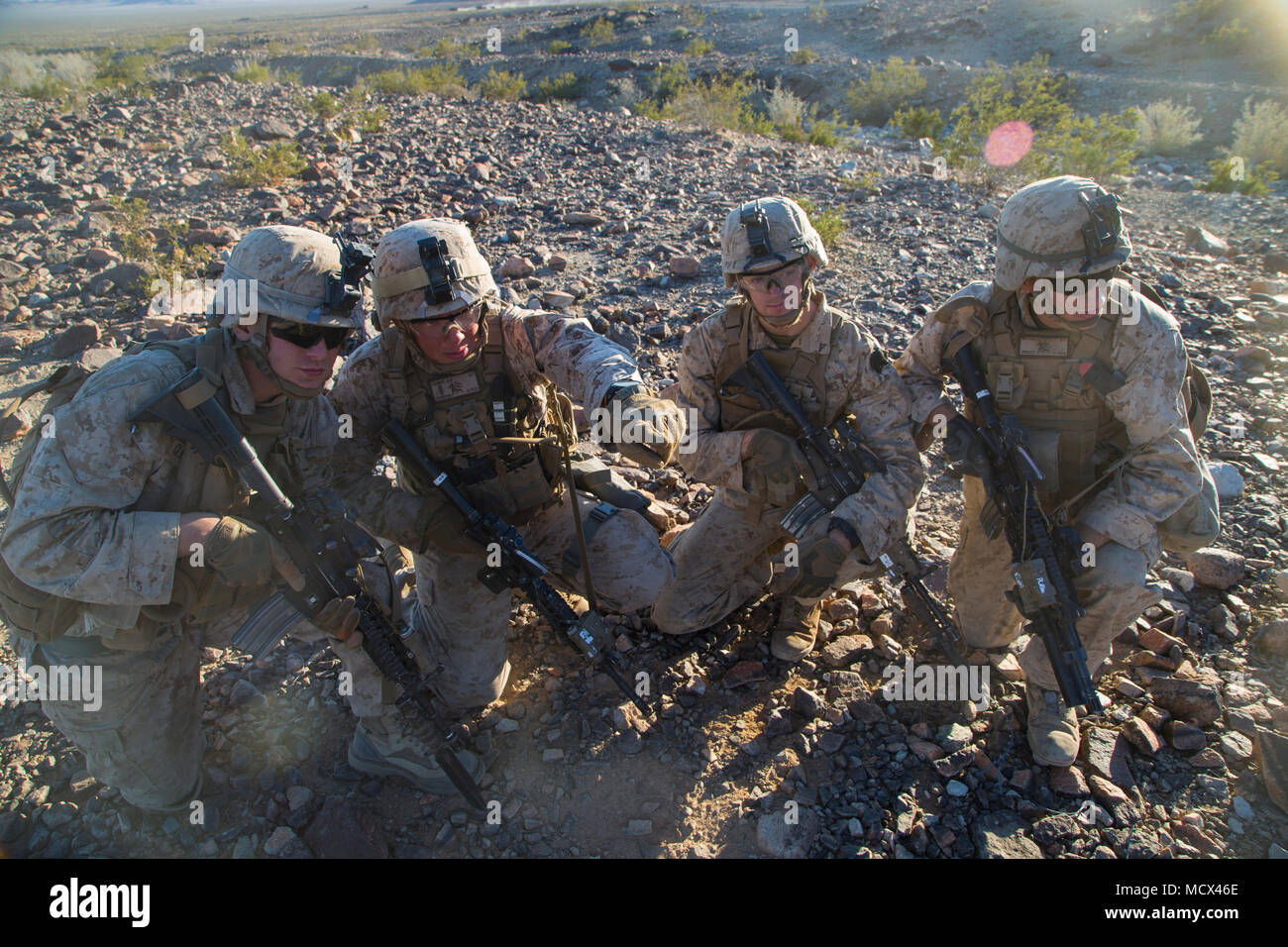 First Lt. Alex Gundy (pointing), 3rd platoon commander, Kilo Company ...