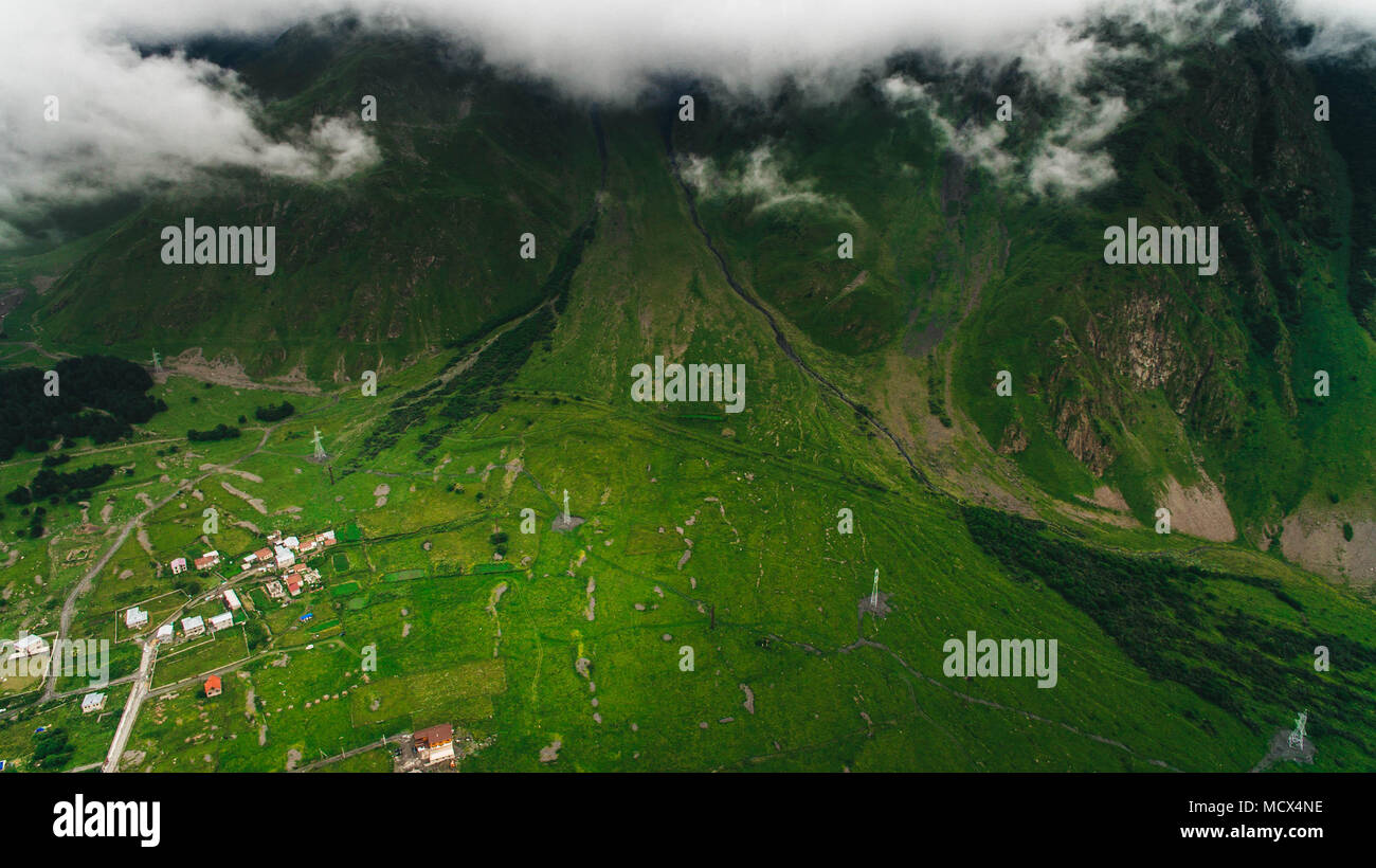 aerial view of green scenic mountains, Georgia Stock Photo - Alamy