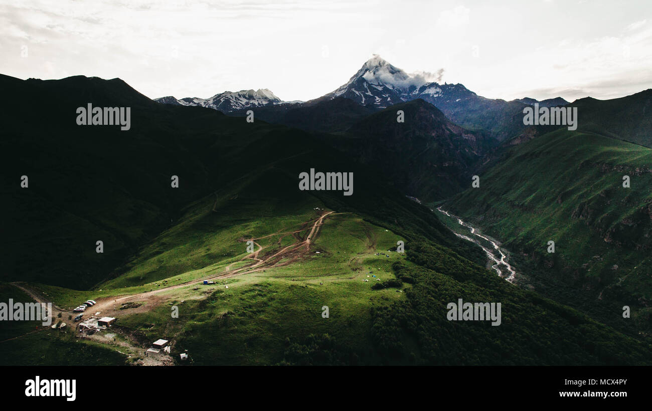 aerial view of green scenic mountains, Georgia Stock Photo - Alamy