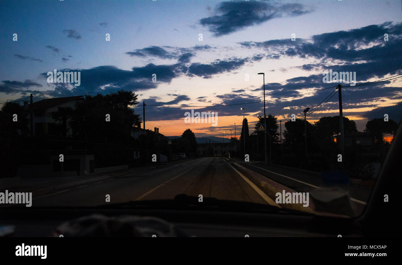 coloured dawn in a street Stock Photo - Alamy