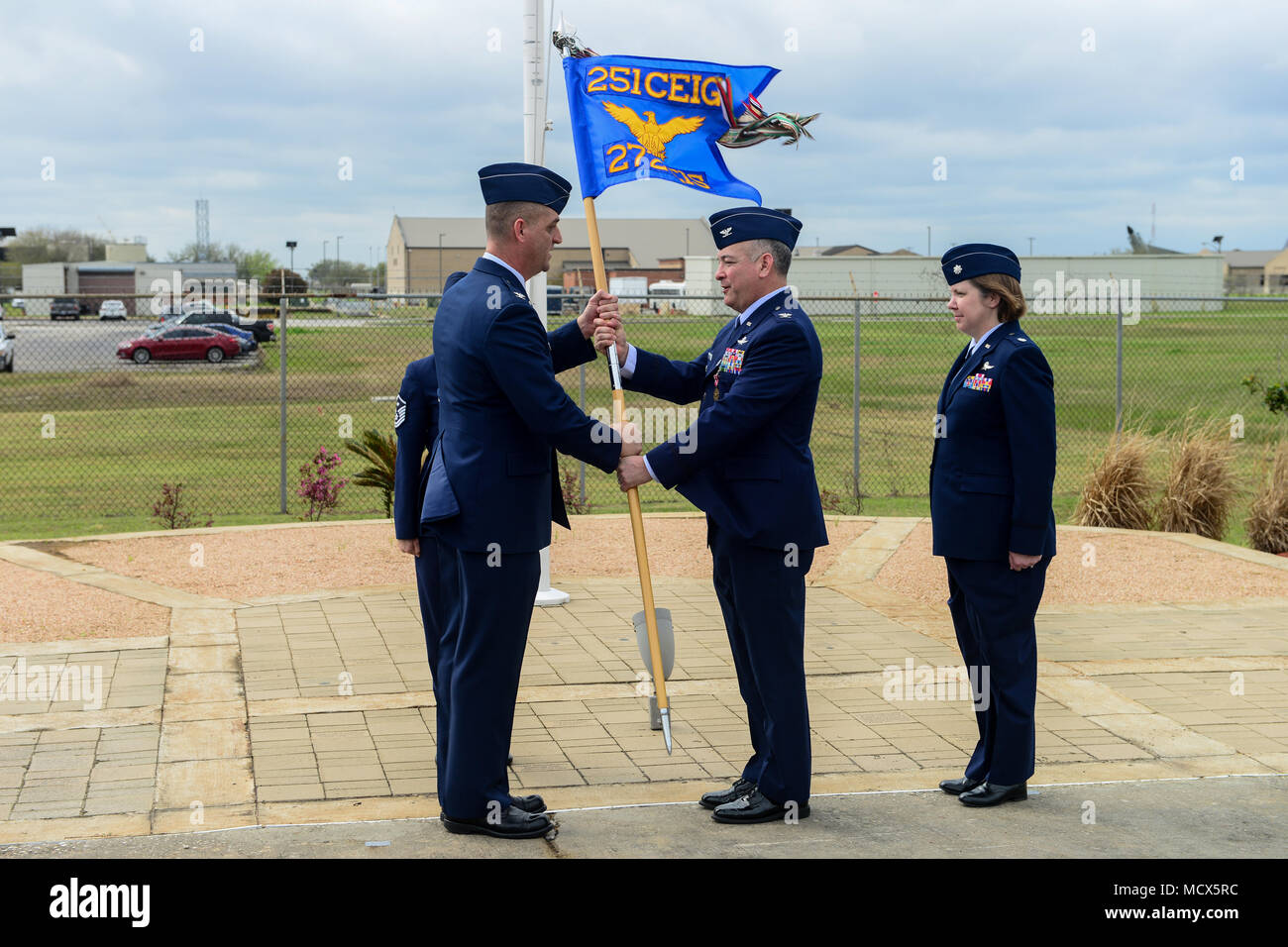 Col. Frank Dominguez, the outgoing commander of the 272nd Engineering ...