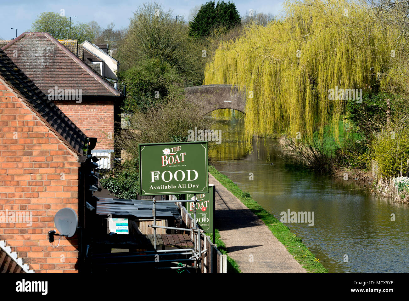 The Boat pub alongside the Birmingham and Fazeley Canal, Minworth, West ...
