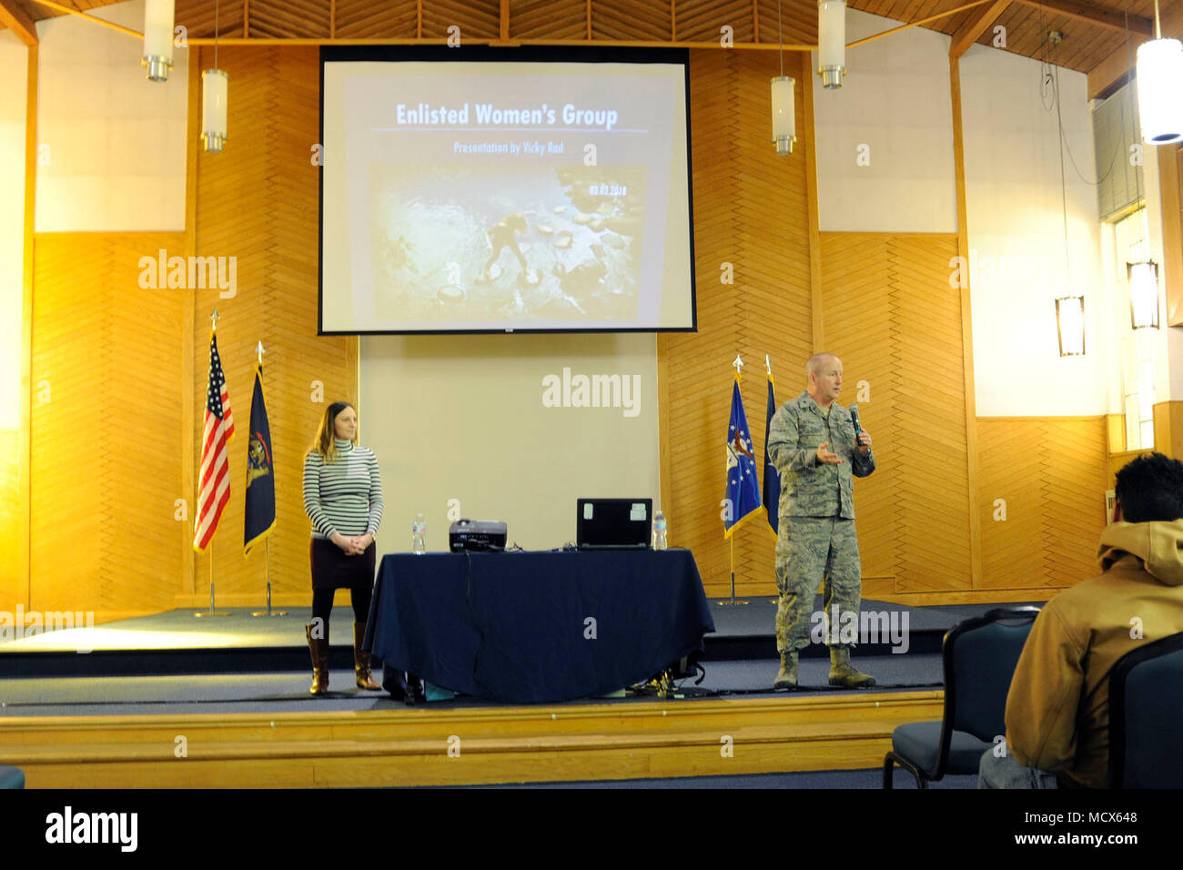 Brig. Gen. John D. Slocum, right, commander of the 127th Wing at ...