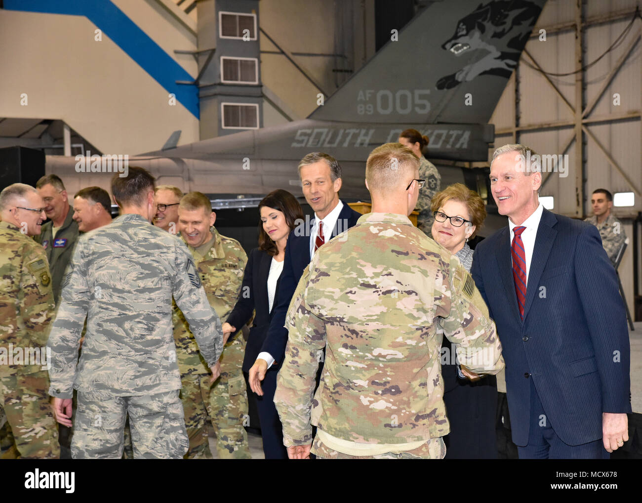 South Dakota Governor Dennis Daugaard and distinguished guests shake ...