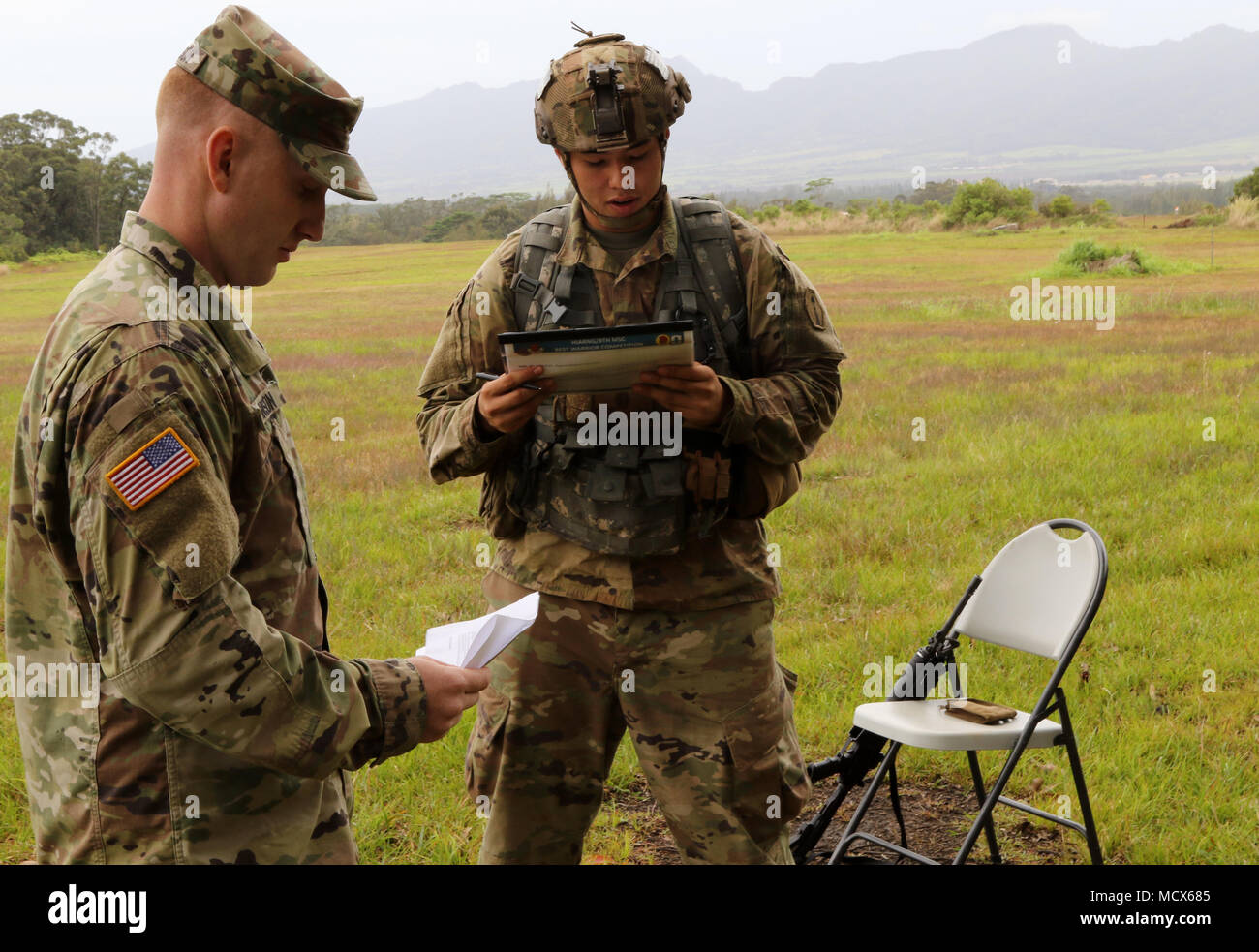 Pfc. Keahi C. Aoyagi of Headquarters and Headquarters Company, 100th ...