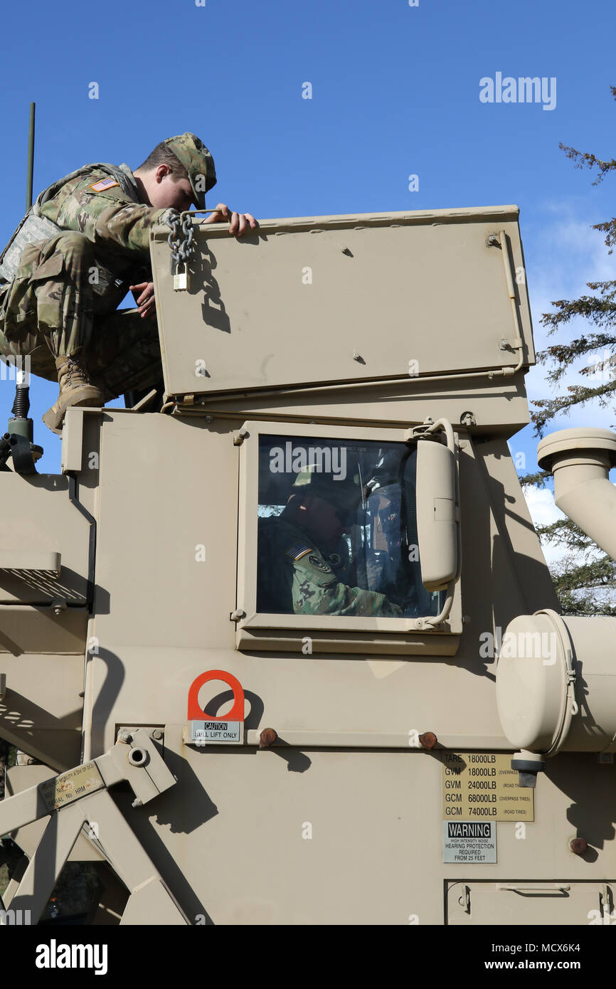 Oregon Army National Guard infantryman Pfc. Jake Harbour, with the ...