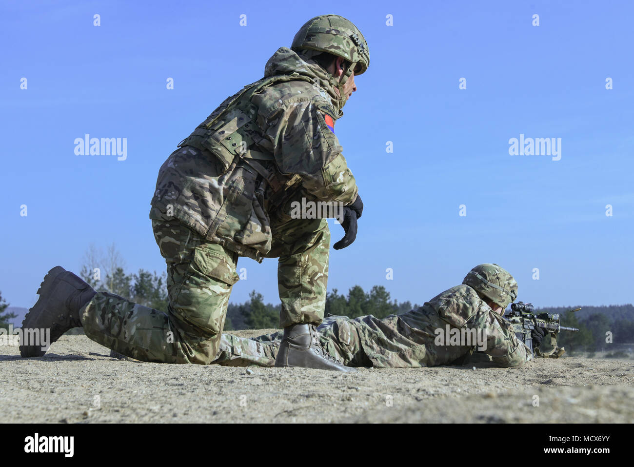 A British Paratrooper, left, of the 7th Parachute Regiment Royal Horse ...