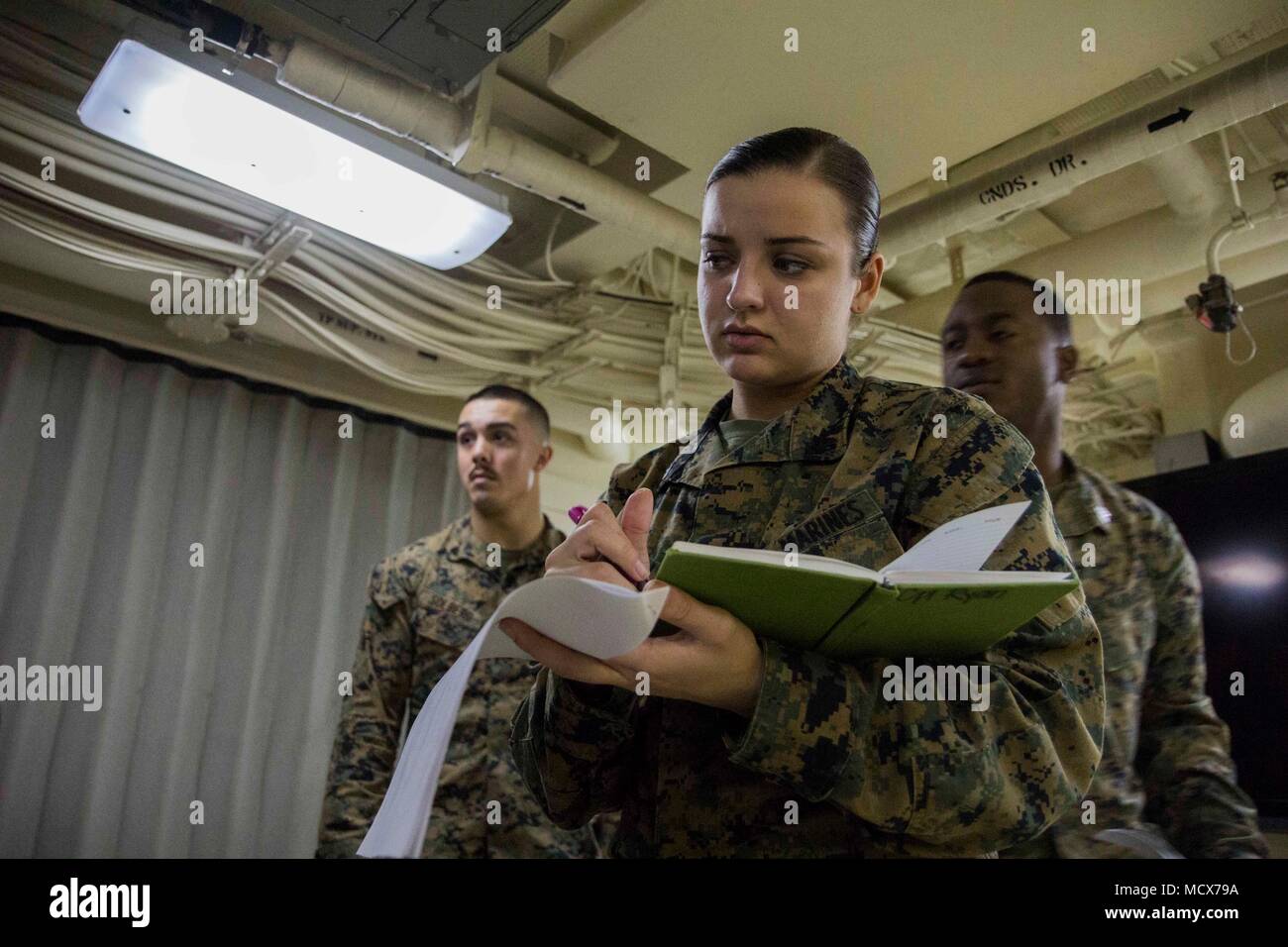 MEDITERRANEAN SEA (March 3, 2018) U.S. Marine Corps Cpl. Jana Ryan, a ...