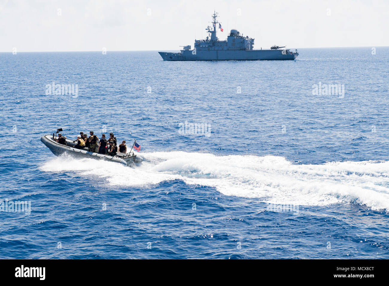 180304-N-LN093-0234 SOUTH CHINA SEA (March 4, 2018) Sailors assigned to ...