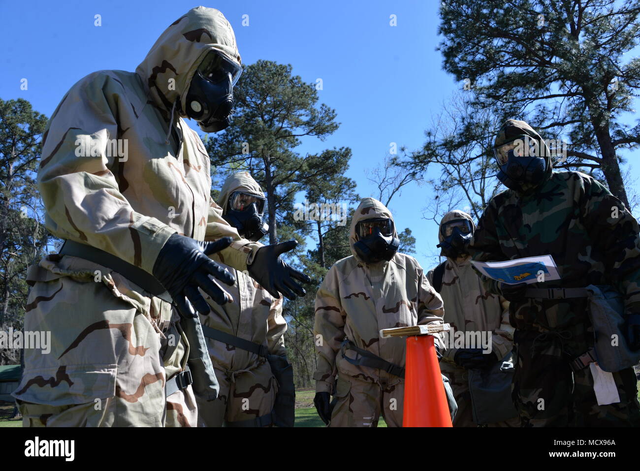 U.S. Air Force Airmen of the 165th Airlift Wing conducted chemical ...