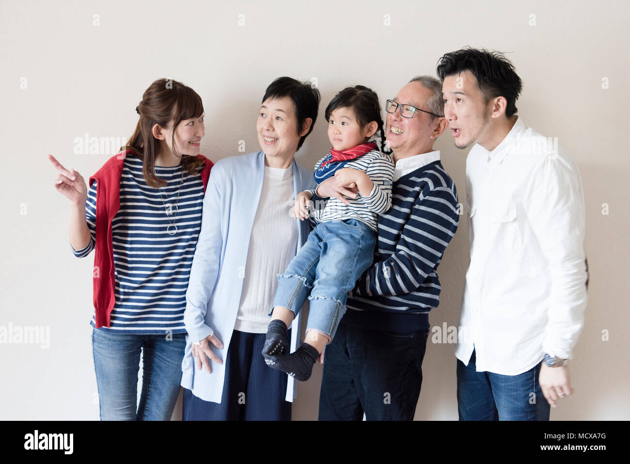 Image of three generations family Stock Photo - Alamy