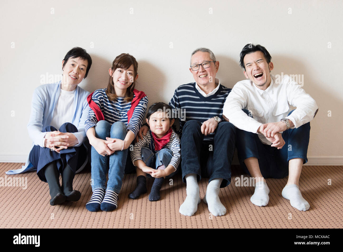 Image of three generations family Stock Photo - Alamy