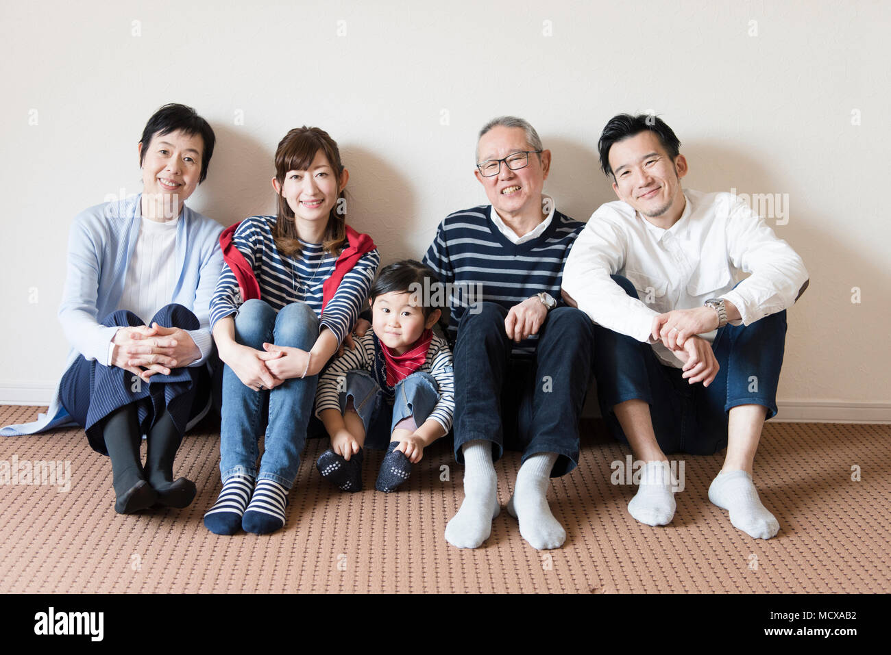 Image of three generations family Stock Photo - Alamy