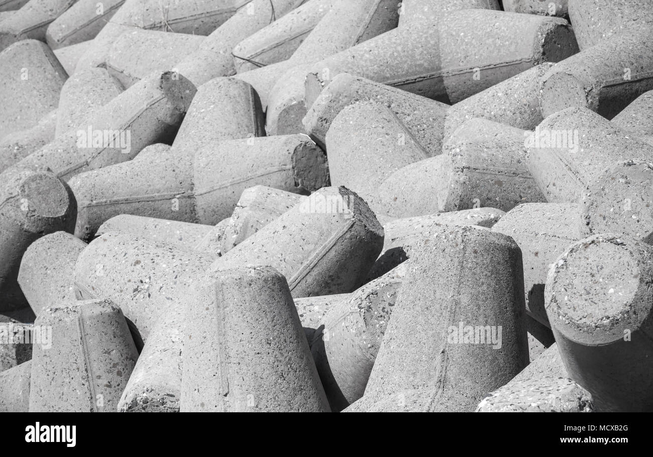 Breakwater concrete blocks protection coast hi-res stock photography ...