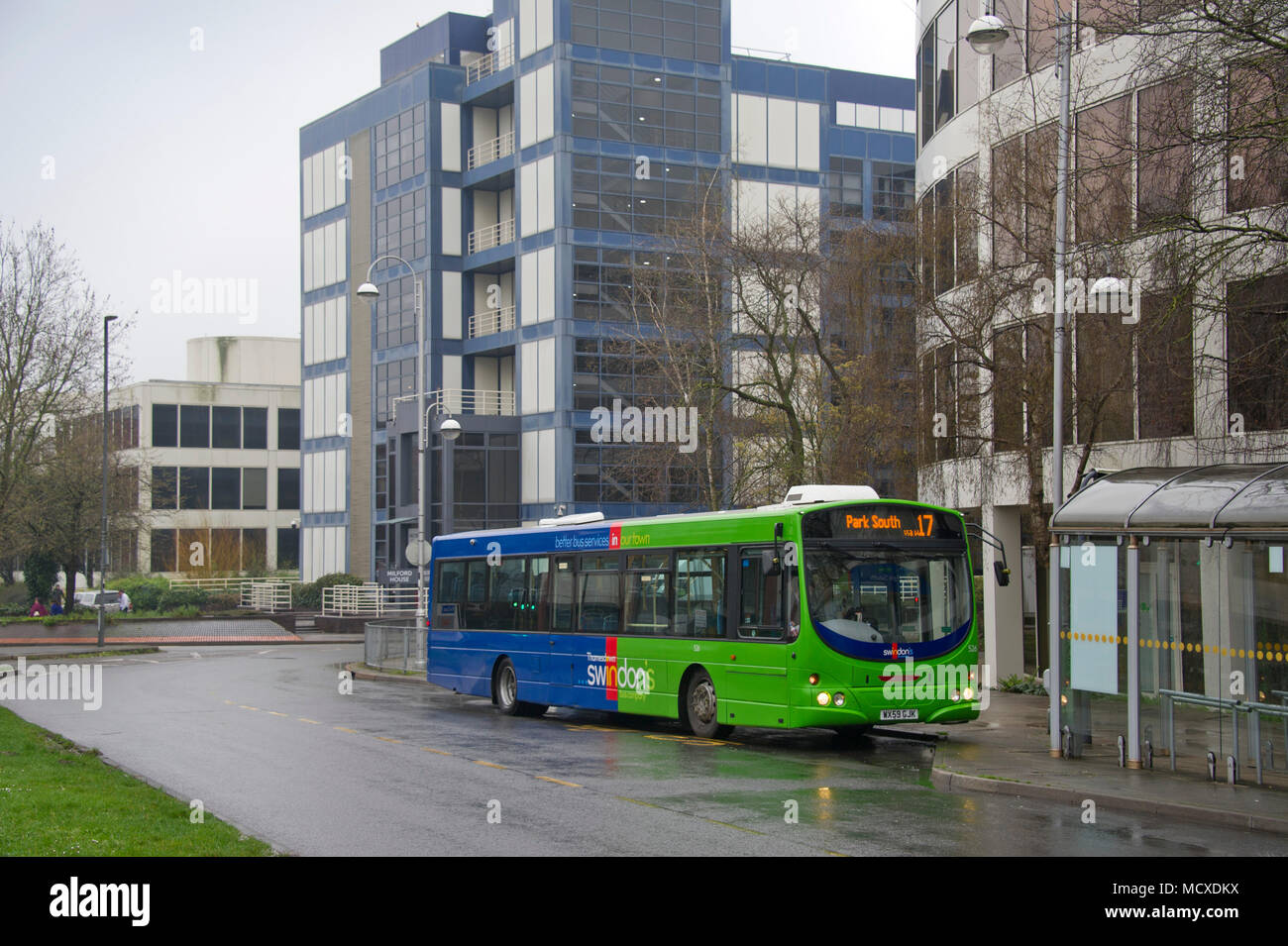Swindon, Wiltshire, UK, showing Debenhams, Regent Circus and the ...